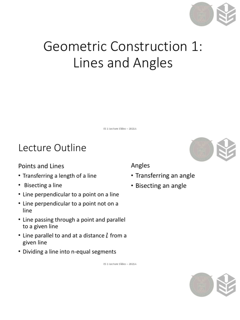 Geometric Construction 1 Lecture | PDF | Perpendicular | Mathematics