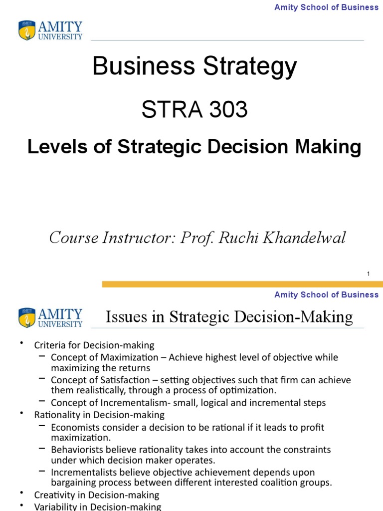 Levels of Strategic Decision Making | PDF | Strategic Management ...