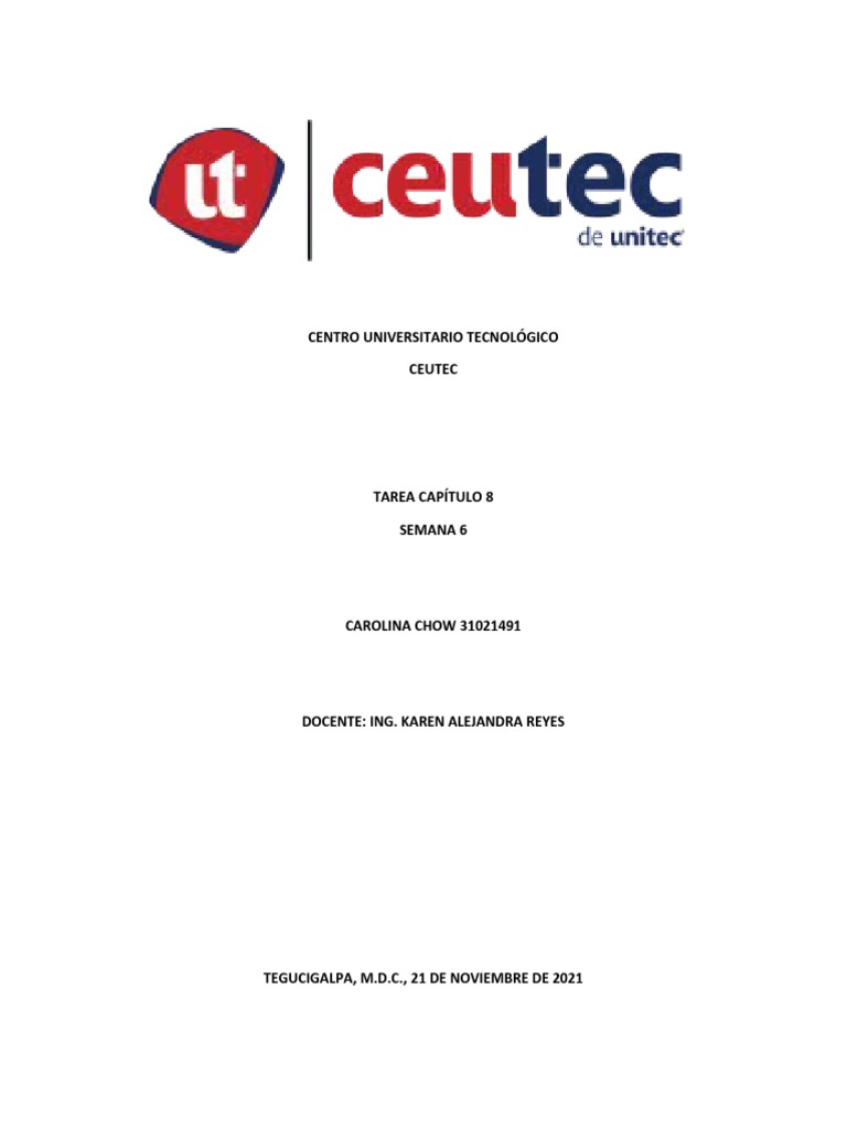 Tarea Capitulo 8 | PDF