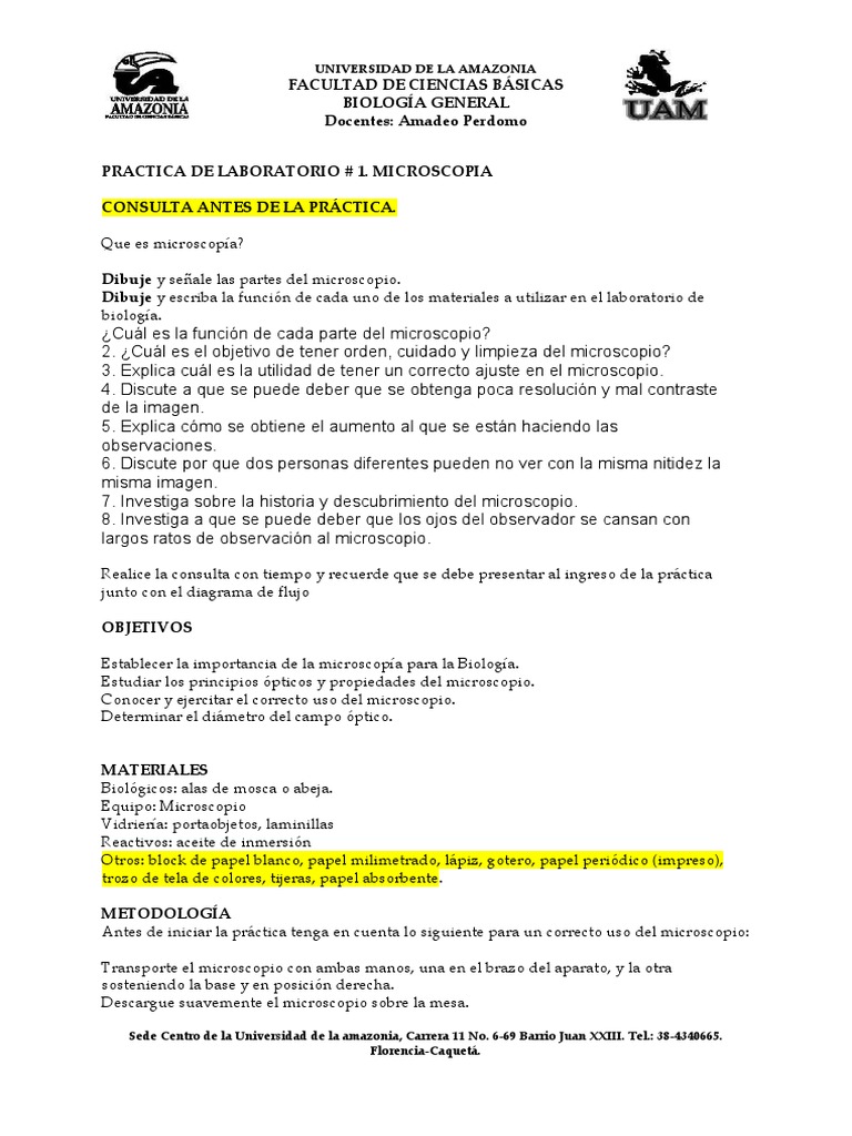 Lab. Micros | PDF | Microscopio | Óptica