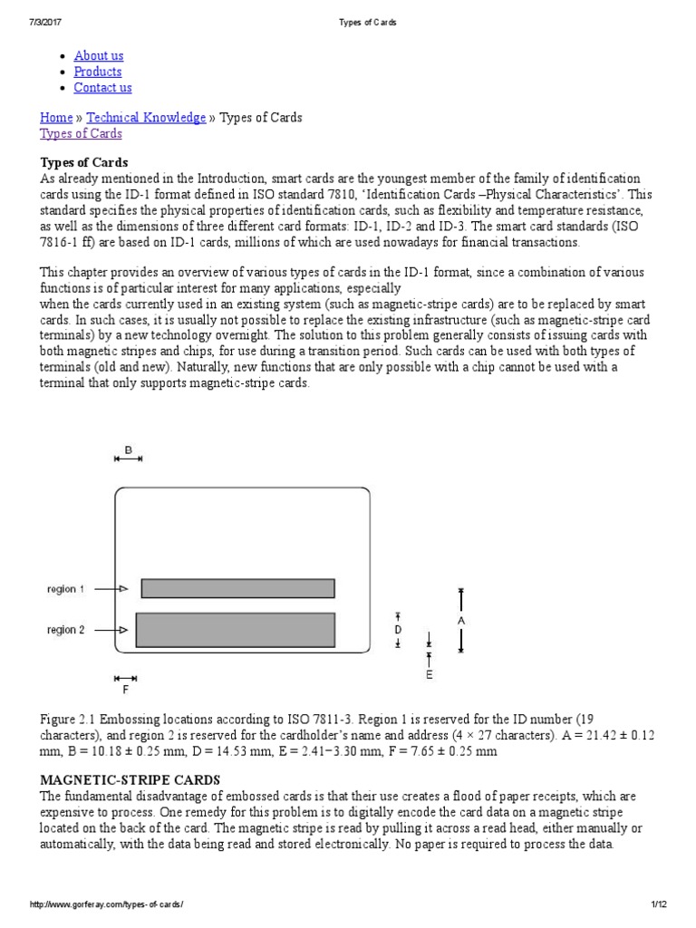 Types of Cards | PDF | Computer Data Storage | Smart Card