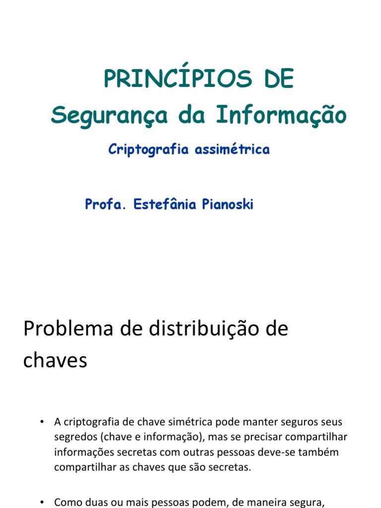 Criptografia Assimétrica | PDF | Criptografia de chave pública | Criptografia