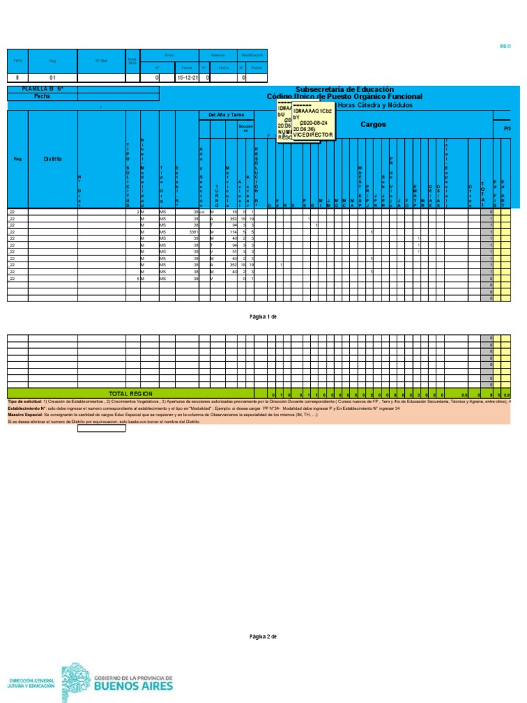 Planilla B Modelo 2022-Unica | PDF