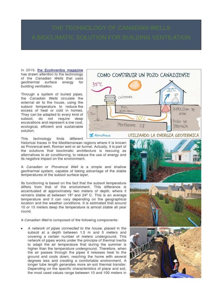 The Technology of Canadian Wells A Bioclimatic Solution For Building ...