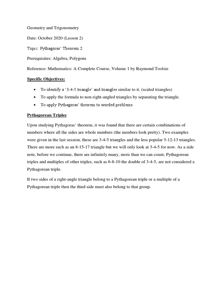 Grade 10 Pythagoras Theorem 2 | PDF | Triangle | Mathematics