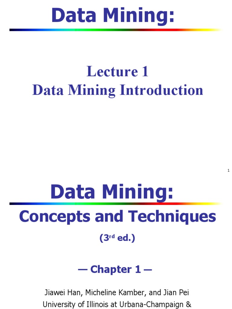 Lecture 1. Introduction | PDF | Data Mining | Data