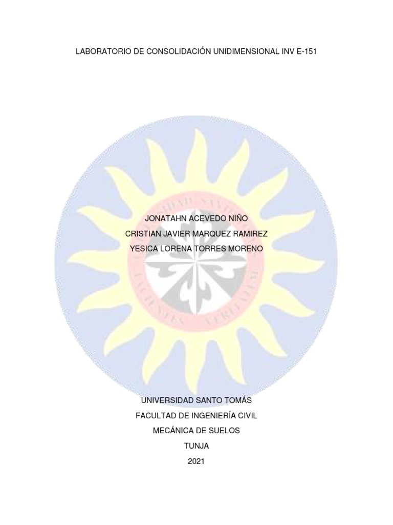 Ensayo de Consolidación Unidimensional INV E-151 | PDF | Mecánica de suelos | Curva