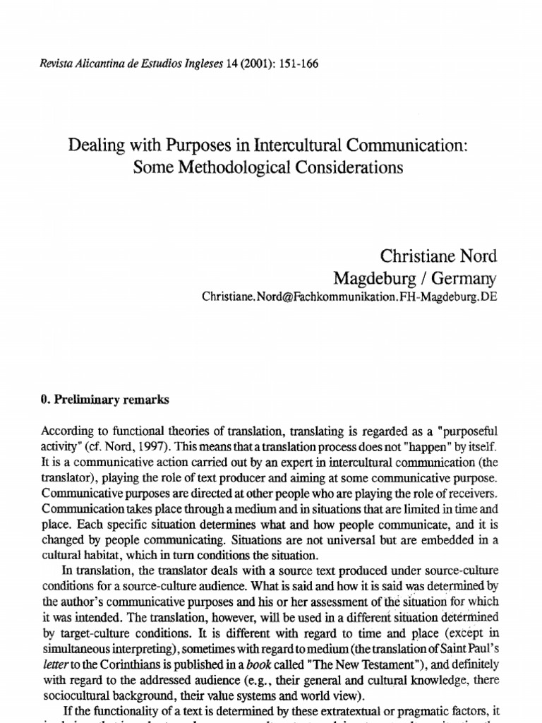 Christiane Nord | PDF | Translations | Cross Cultural Communication