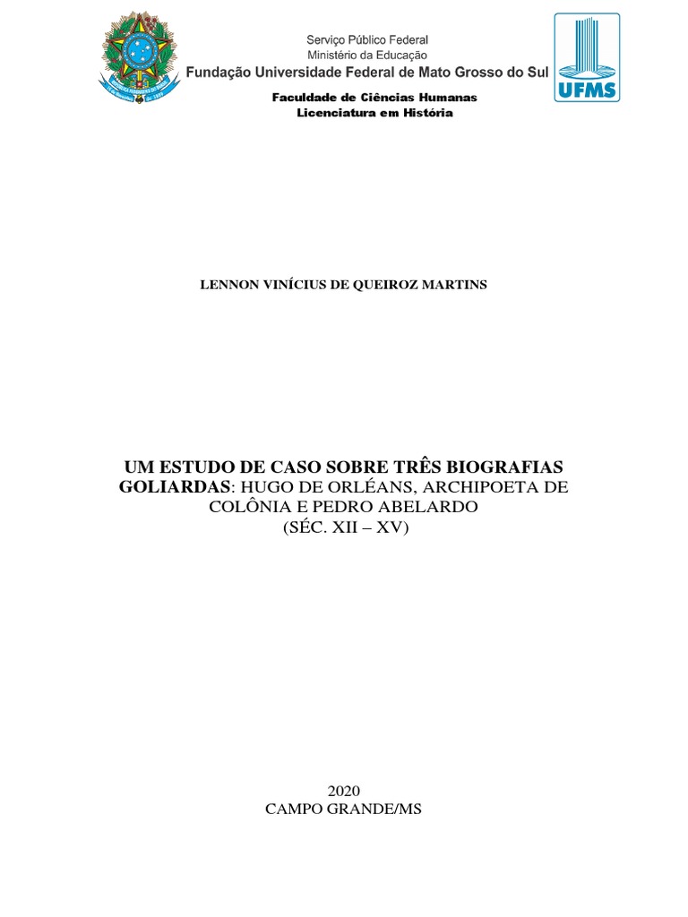 Um Estudo de Caso Sobre Três Biografias Goliardas Hugo de Orléans ...