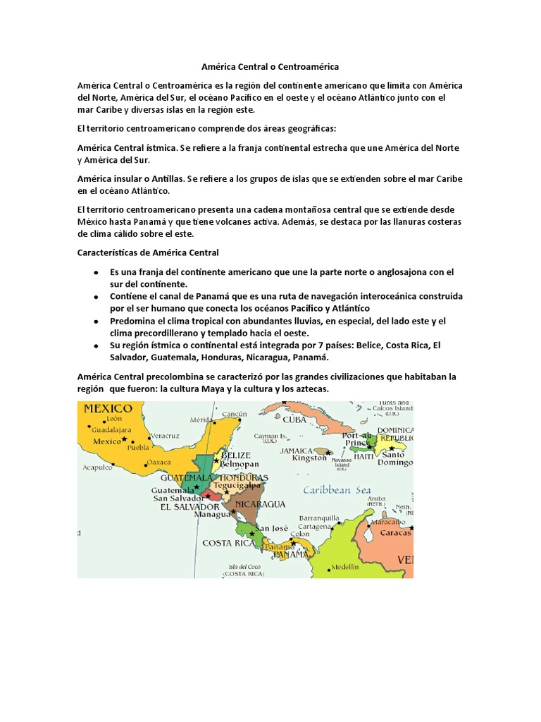 América Central o Centroamérica | PDF | Viajes y turismo