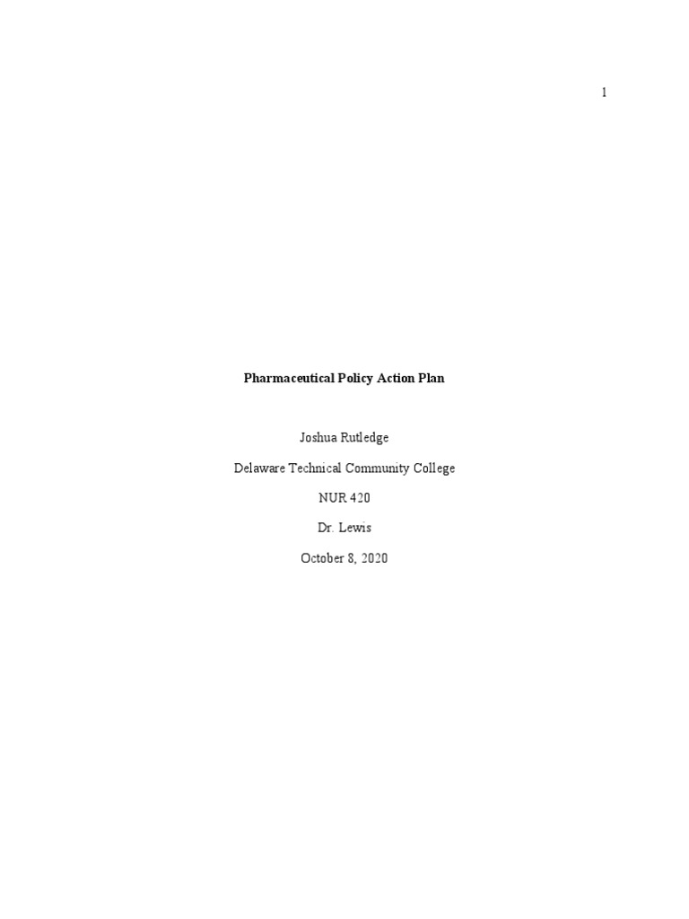 Pharmaceutical Policy Action Plan | Download Free PDF | Generic Drug ...