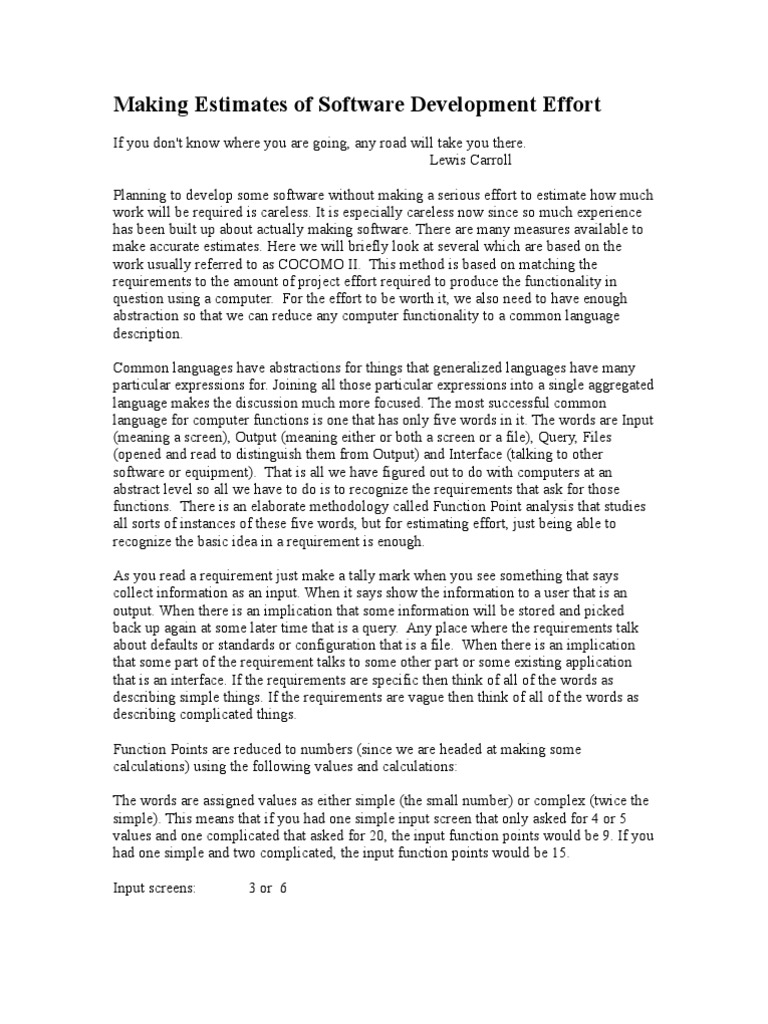 Easy Effort Estimation | PDF | Input/Output | Computer Programming