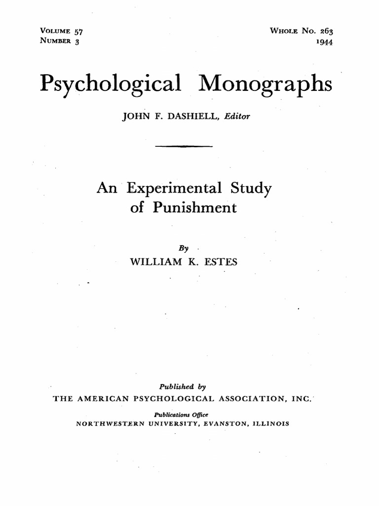 Estes 1944 | PDF | Experiment | Statistics