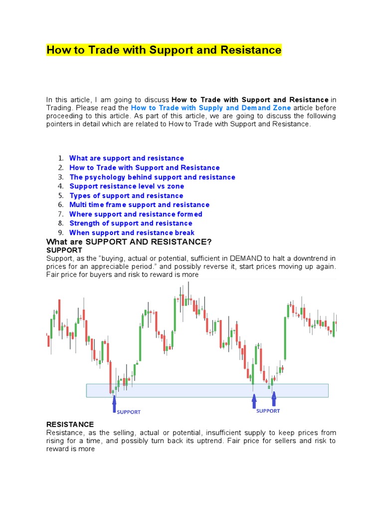 How To Trade With Support and Resistance | PDF | Prices | Demand