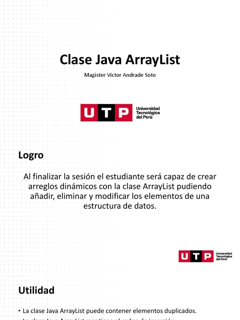 Clase Java Arraylist Pdf Java Lenguaje De Programación Estructura De Datos De Matriz 