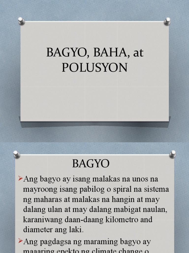 Bagyo, Baha, at Polusyon | PDF