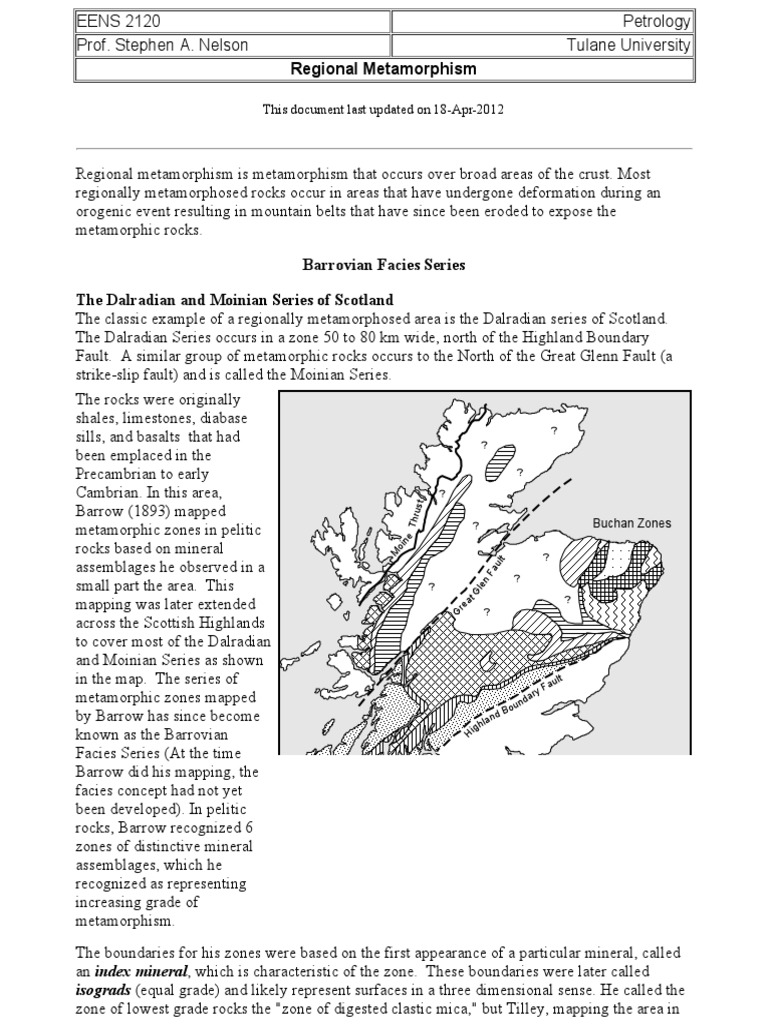 Regional Metamorphism | PDF | Minerals | Geology