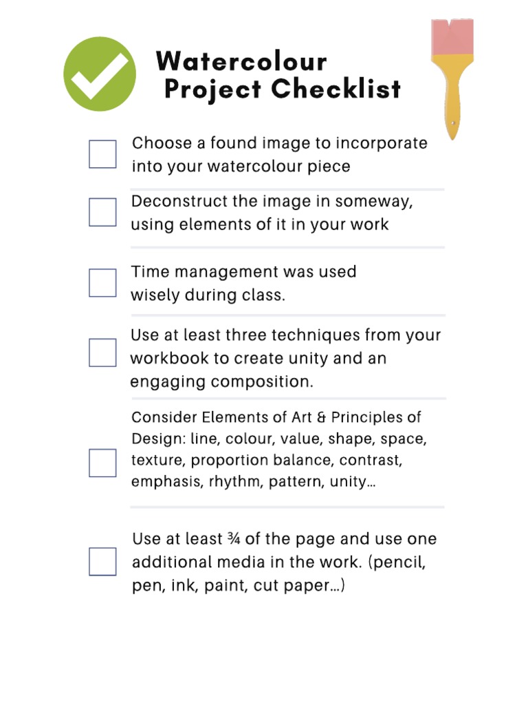 Watercolour Painting Checklist | PDF