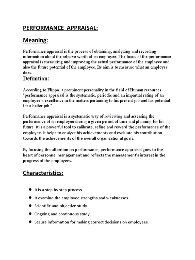 A Comprehensive Overview of Performance Appraisals: Processes ...