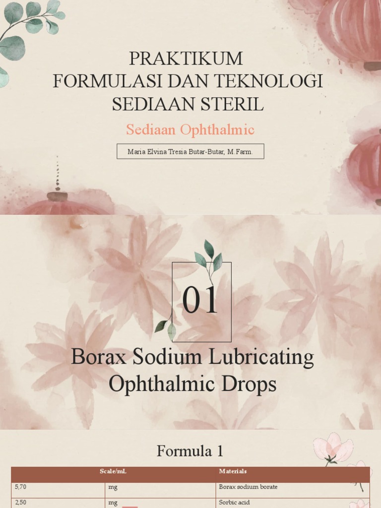 Pertemuan 8 Prak. Sediaan Steril | PDF | Sodium | Sterilization (Microbiology)