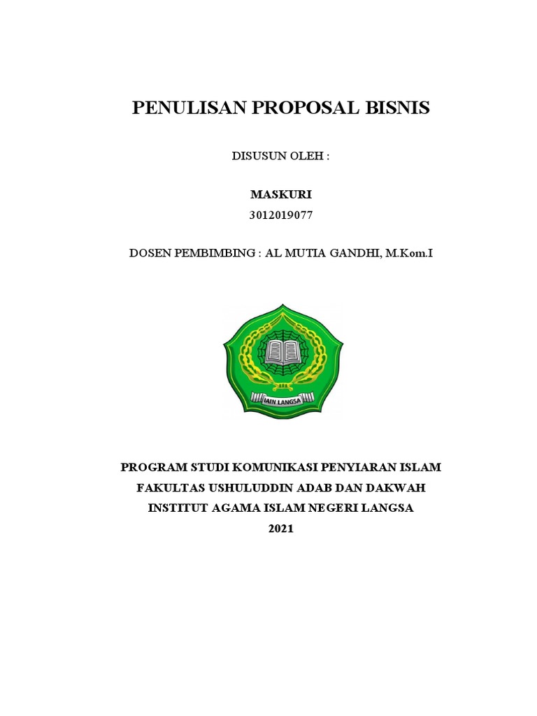 MENYUSUN PROPOSAL BISNIS | PDF