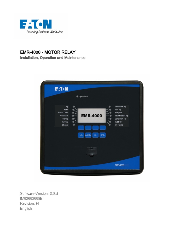 Emr 4000 Instructions Im02602009e | PDF | Input/Output | Relay
