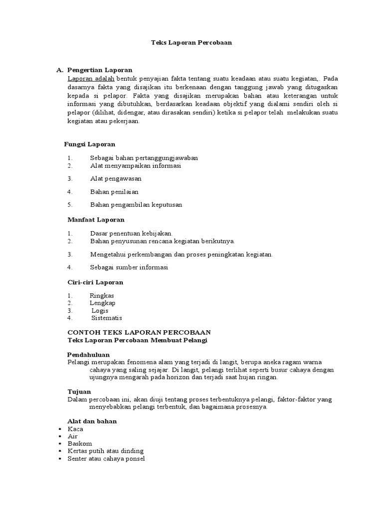 2021 Materi Teks Laporan Percobaan | PDF | Seni & Disiplin Bahasa