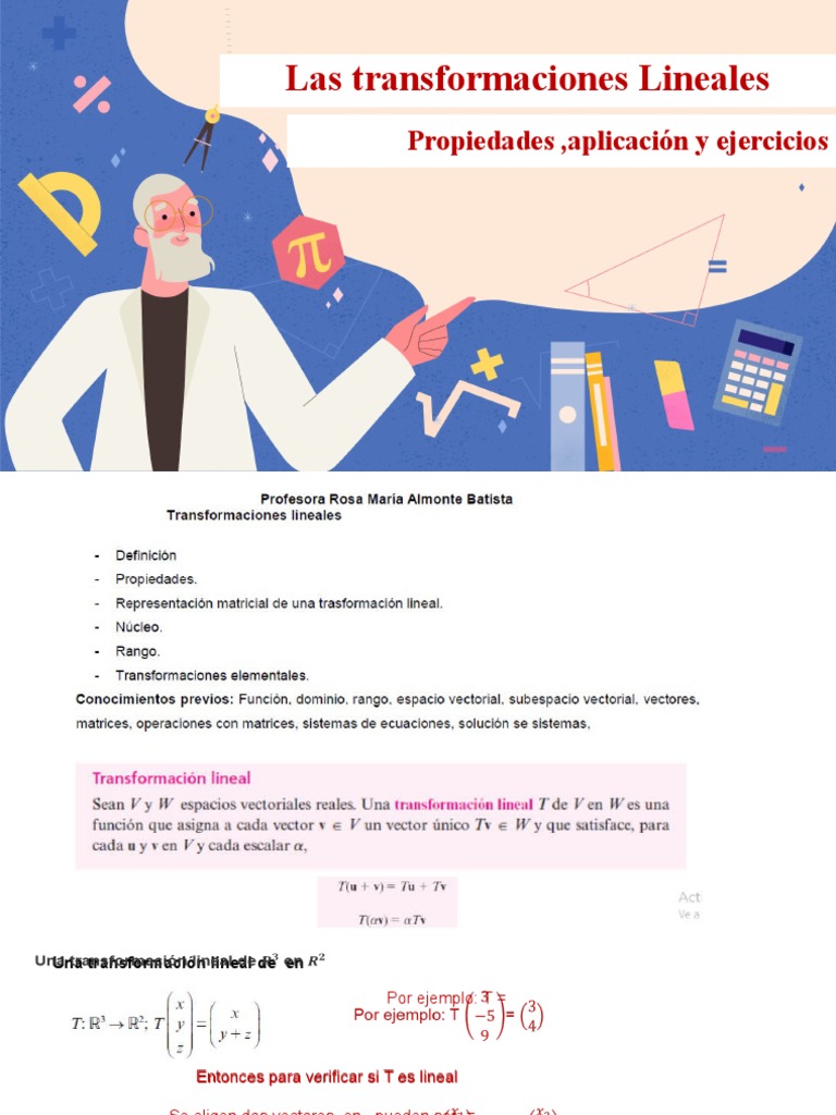 Transformacion Lineal - Definicion | PDF