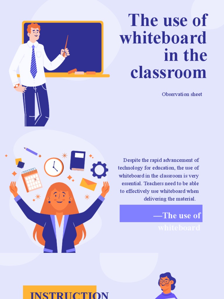 The Use of Whiteboard in The Classroom: Observation Sheet | PDF ...
