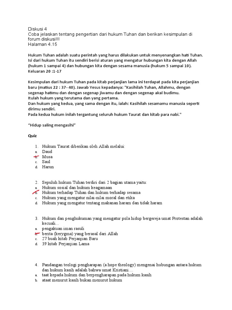 Soal Kuis Dan Diskusi 4 Agama | PDF