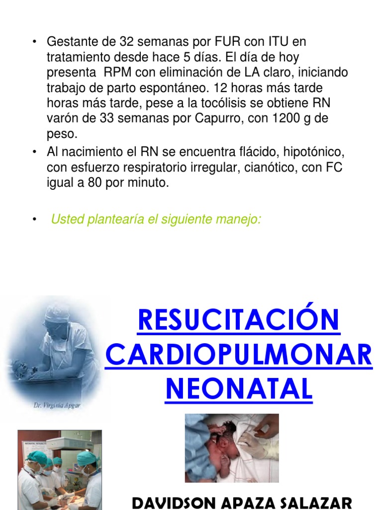 Resucitación Neonatal: Guía Práctica | PDF | Pulmón | Reanimación ...
