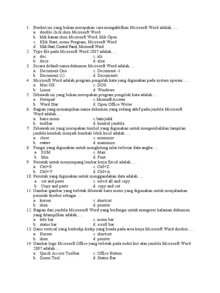 Soal Tik Kls 8 SMSTR 1 | PDF