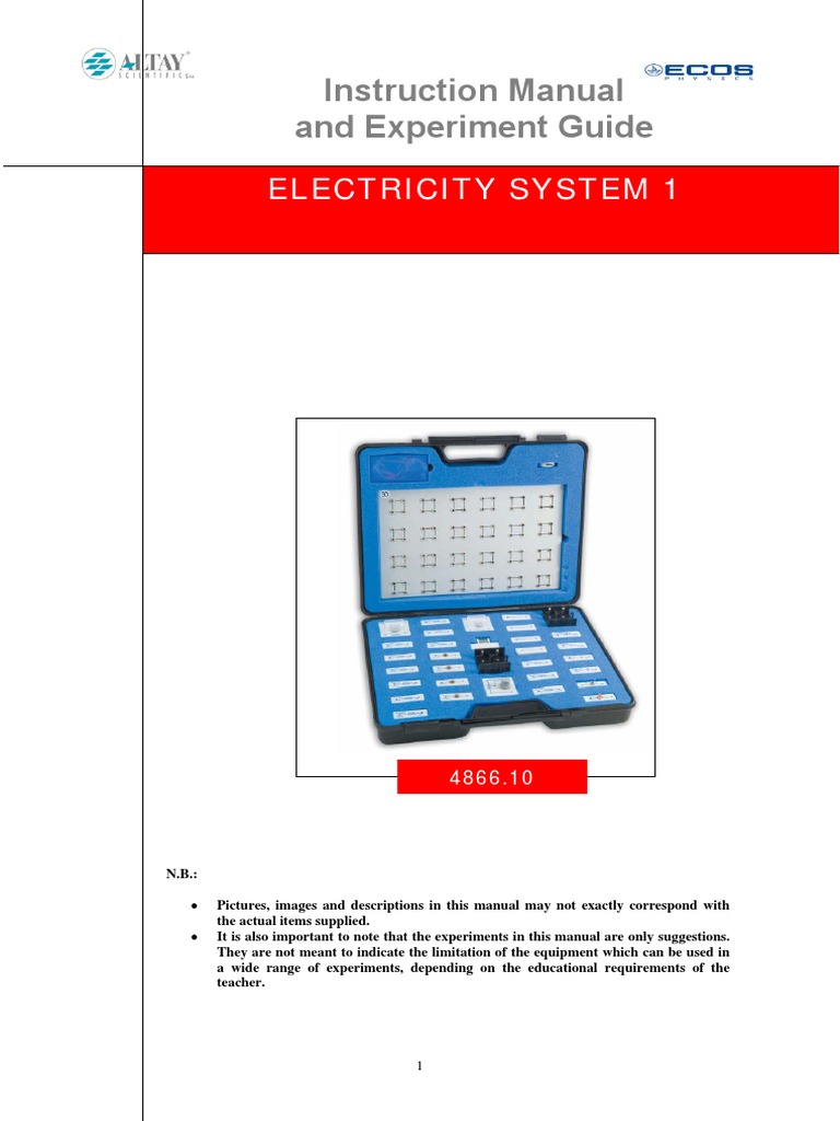 Instruction Manual and Experiment Guide: Electricity System 1 | PDF ...