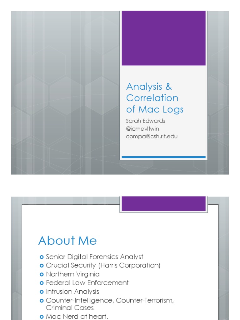 Mac Log Analysis Sarah Edwards DFIRSummit2012 | PDF | Superuser | Backup