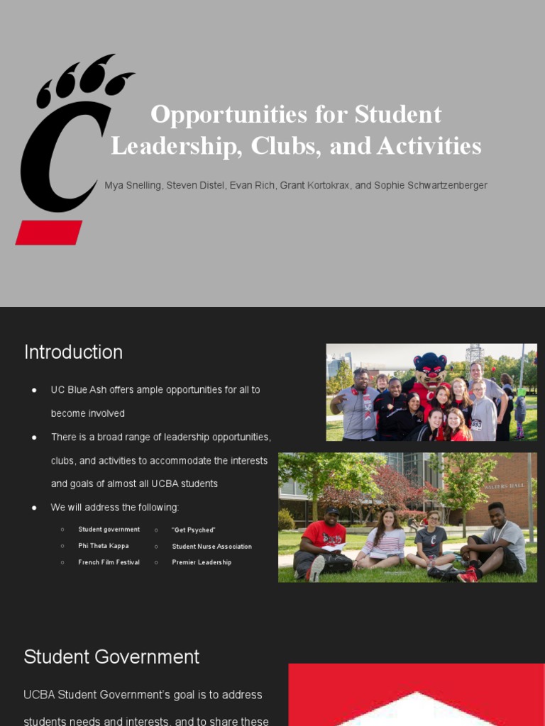 Student Leadership Clubs and Activities | PDF | Psychology | Leadership