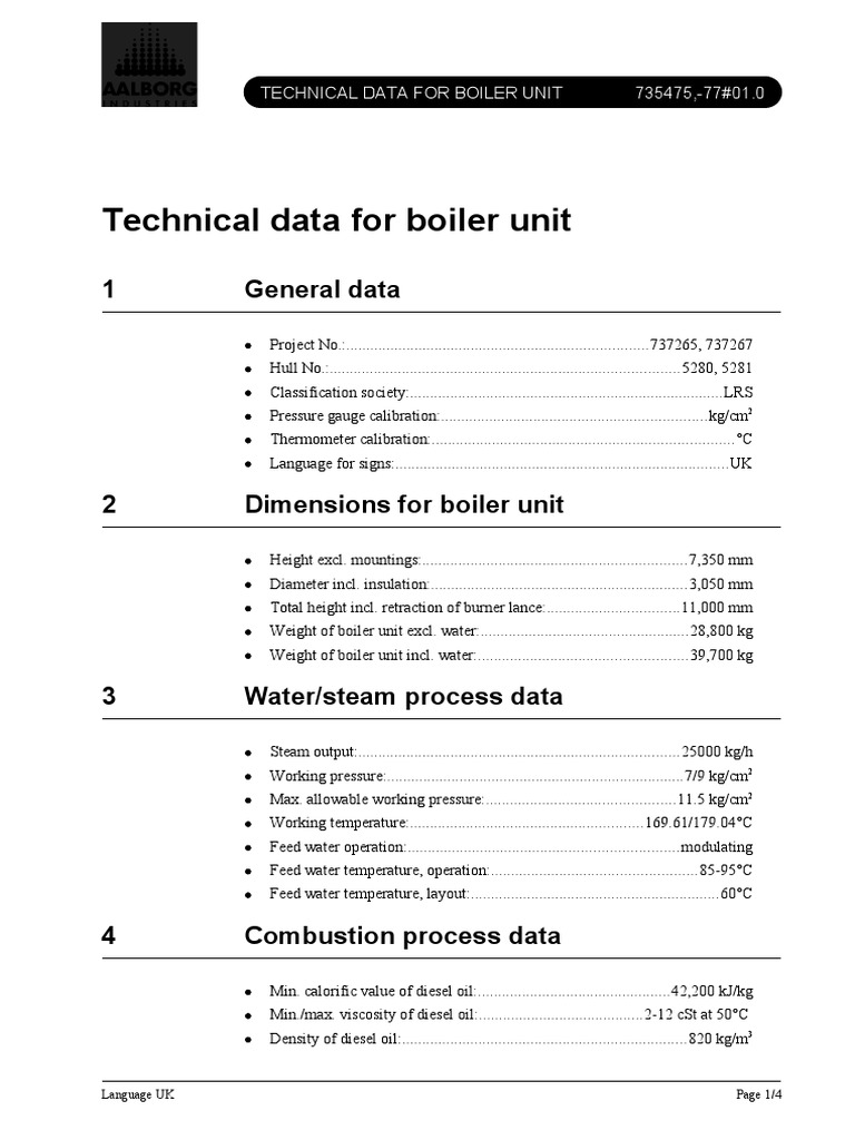 Technical Data AQ-18 Boiler | PDF | Boiler | Fuel Oil