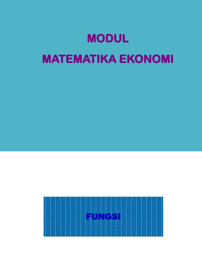 04 Matematika Ekonomi | PDF