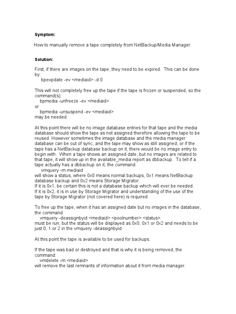 Netbackup Commands You Need | PDF | Backup | Databases Netbackup Commands You Need | PDF | Backup | Databases