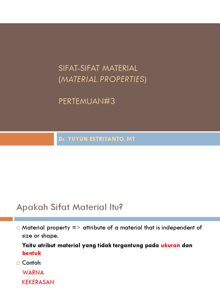 3-Sifat-Sifat Bahan (Material Properties) | PDF