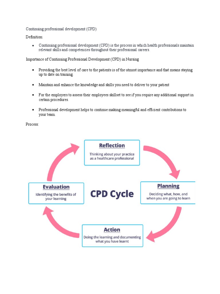 Importance of CPD for Nurses | PDF