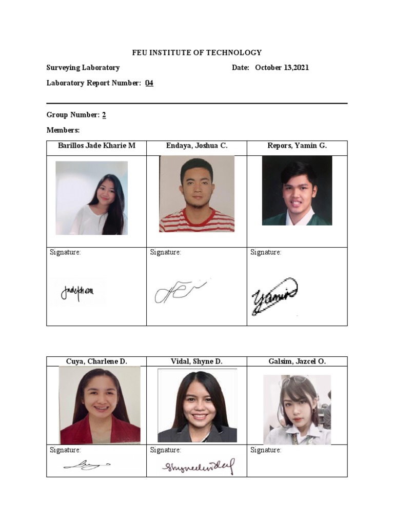 Feu Institute of Technology Surveying Laboratory Date: October 13,2021 ...
