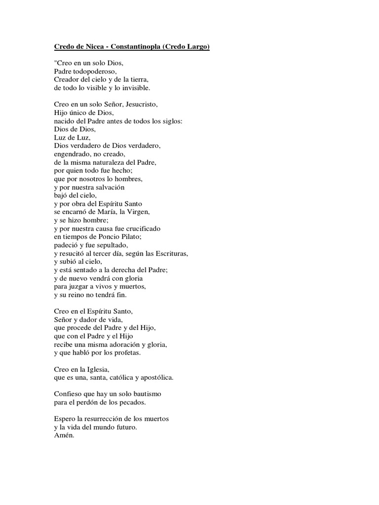 Credo de Los Apóstoles, Corto y Largo | PDF