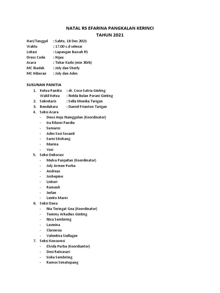 Laporan Kepanitiaan Natal | PDF