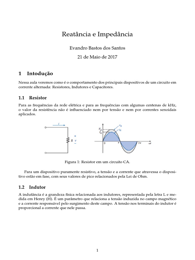 Reatância e Impedância em Circuitos CA | PDF | Indutor | Rede elétrica