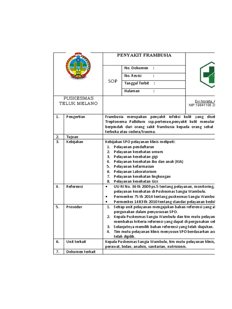 SOP Penanganan Penyakit Frambusia | PDF