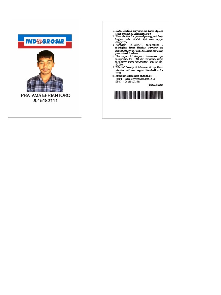 Id Card Indogrosir | PDF