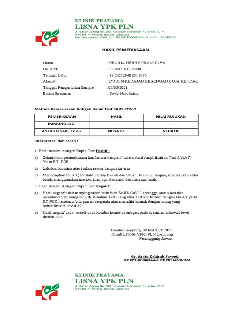 Lisna Ypk PLN: Klinik Pratama | PDF