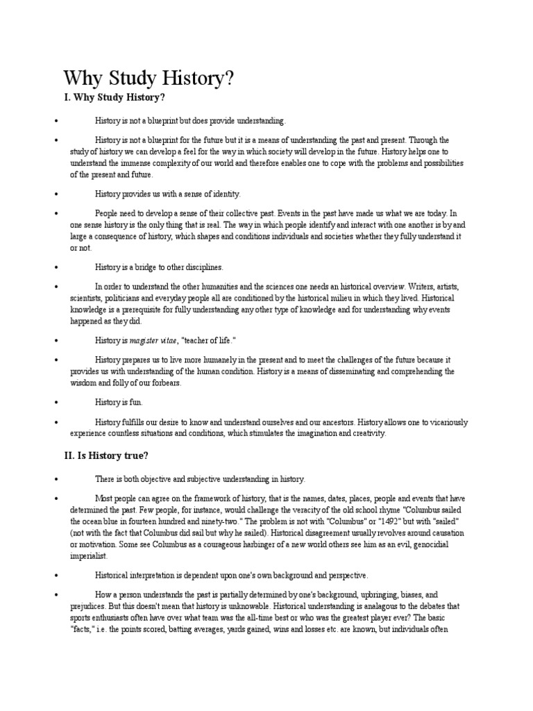Why Study History | PDF | Cognition | Human Nature