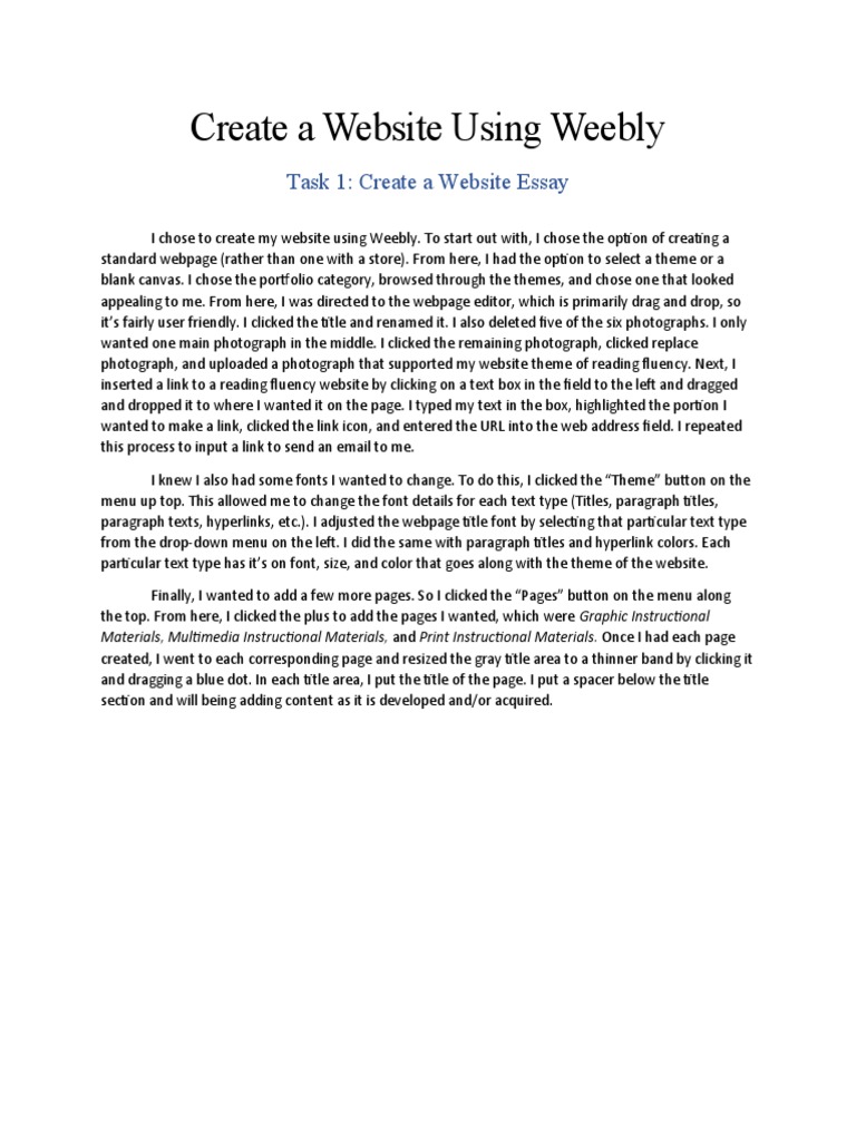 Build a Weebly Website Guide | PDF