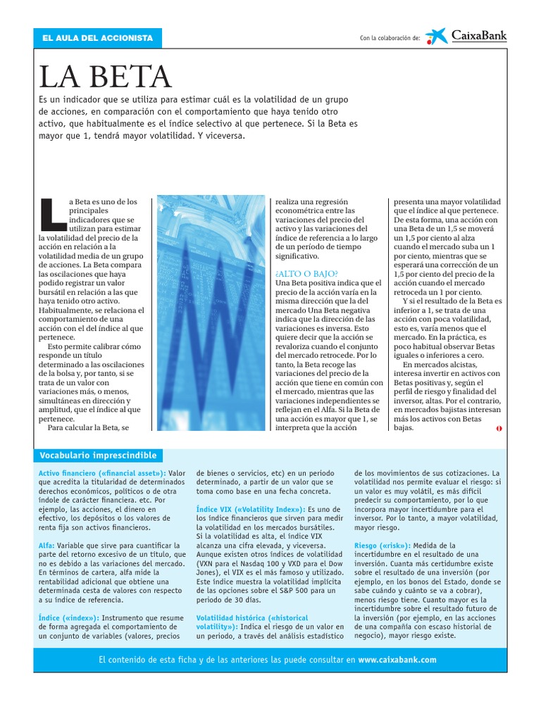 La Beta | PDF | Volatilidad (Finanzas) | Vix